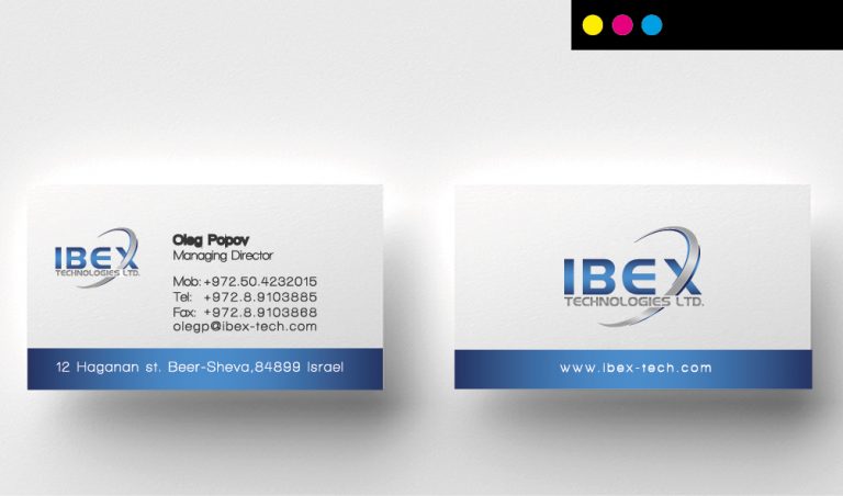 ibex -הדפסת כרטיסי ביקור - דפוס דימונה